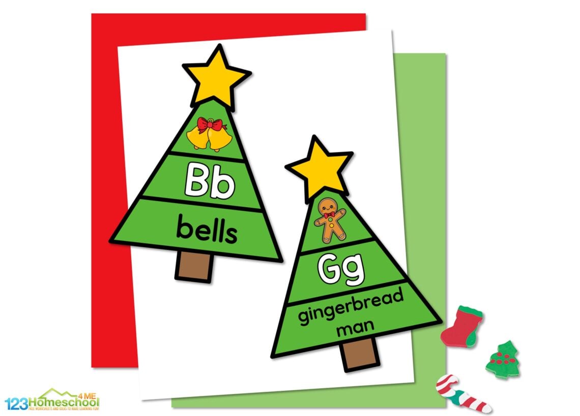 🎄 Christmas Tree Beginning Sounds Printable Activity for Kindergarten