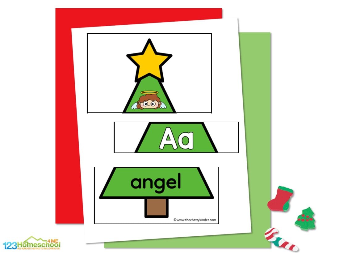 🎄 Christmas Tree Beginning Sounds Printable Activity for Kindergarten