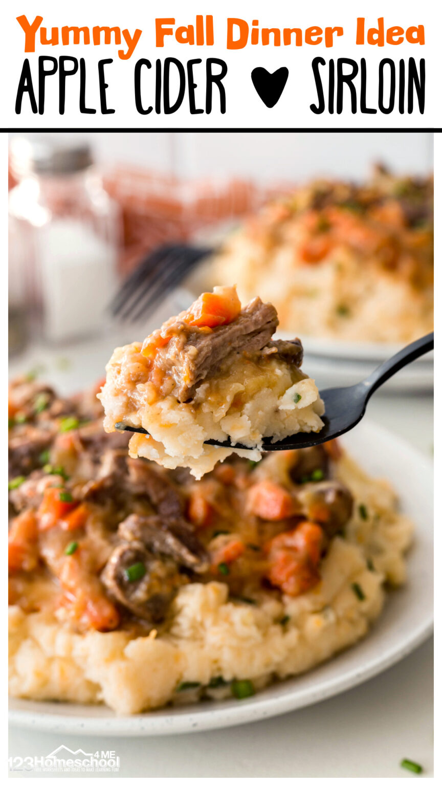Fall Apple Cider Beef Stew over Mashed Potatoes Dinner Recipe