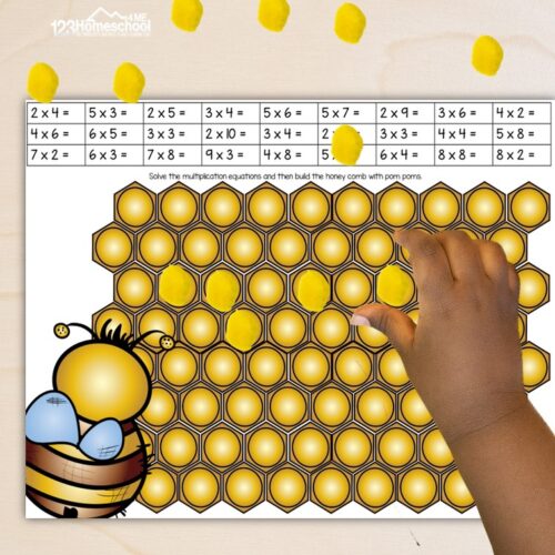 🐝 FREE Printable Honeycomb Multiplication Math Games