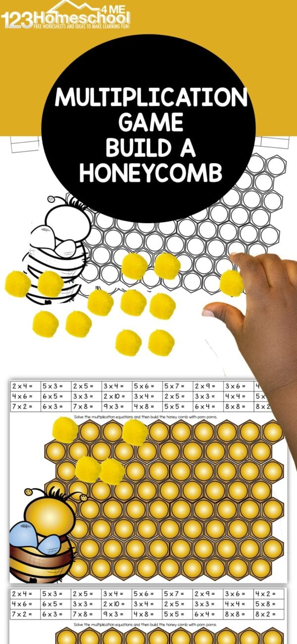 🐝 FREE Printable Honeycomb Multiplication Math Games