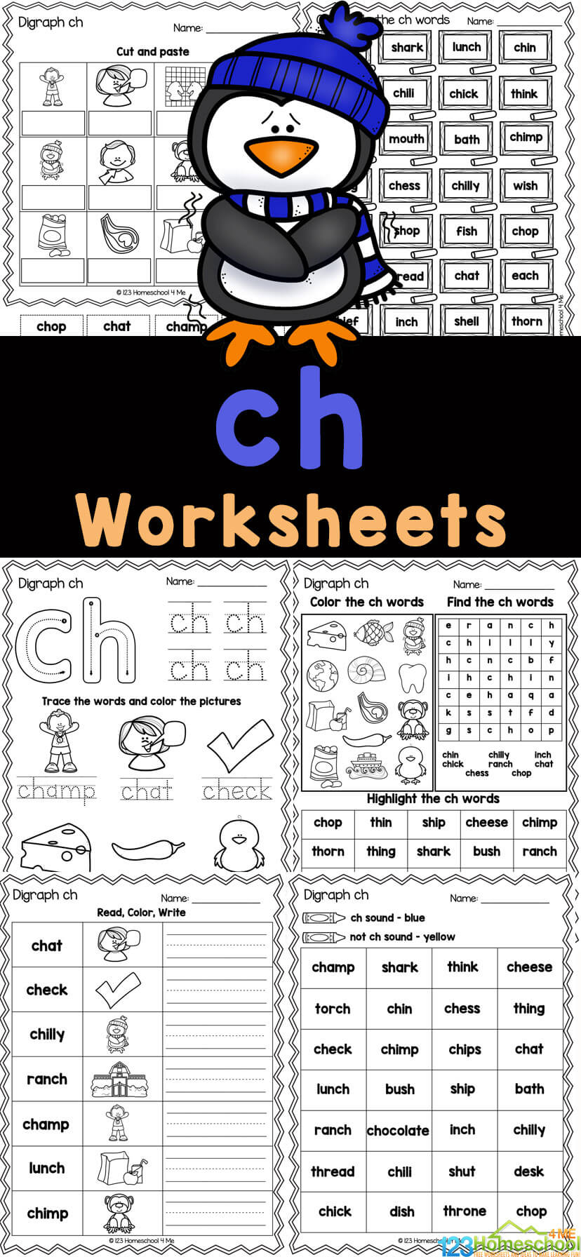 FREE Printable CH Sound Words Worksheets