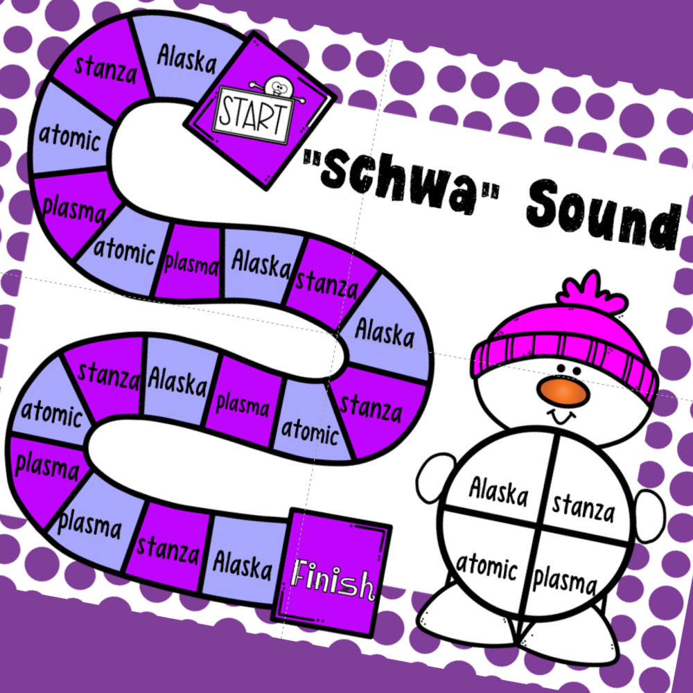 ⛄ FREE Snowman Schwa Sound Reading Game