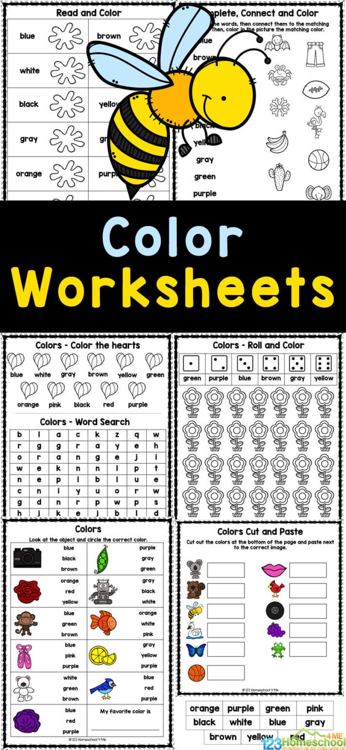 FREE Printable Color Worksheets for Kids