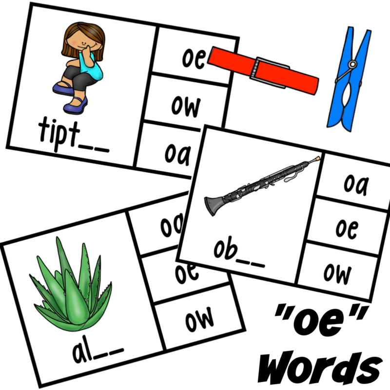 FREE Long O Sound Vowel Words Printable Clip Cards