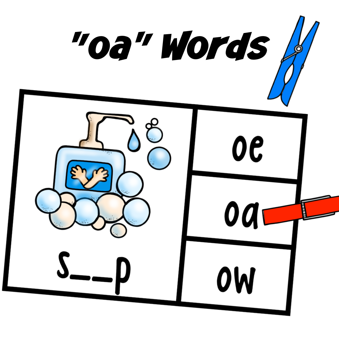 FREE Long o Sound Vowel Words Printable Clip Cards