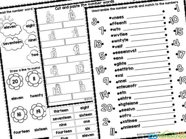 FREE Printable Numbers 1 to 20 Worksheets