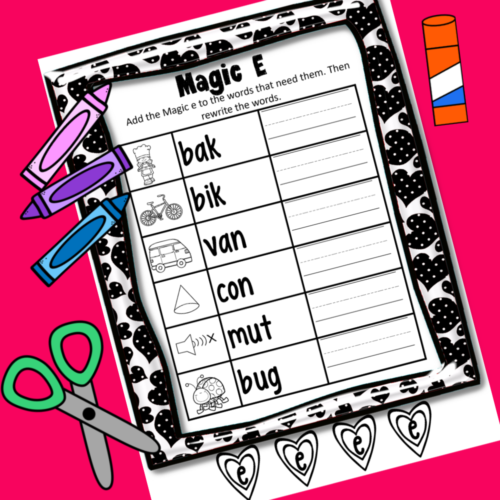 FREE Printable Valentines Day Magic E Worksheets Home Schooling Blogs FREE Printable Valentines Day Magic E Worksheets Home Schooling Blogs