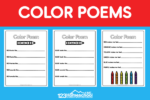 FREE Printable Color Poems Worksheets for Kids