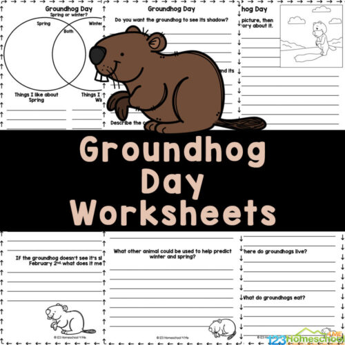 FREE Printable Groundhog Day Worksheets for 1st-4th grade