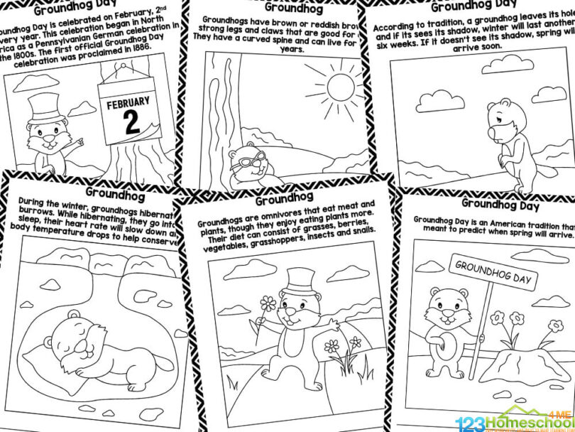 FREE Printable Groundhog Day Coloring Pages