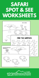 FREE Printable Spot the Difference Safari Worksheets