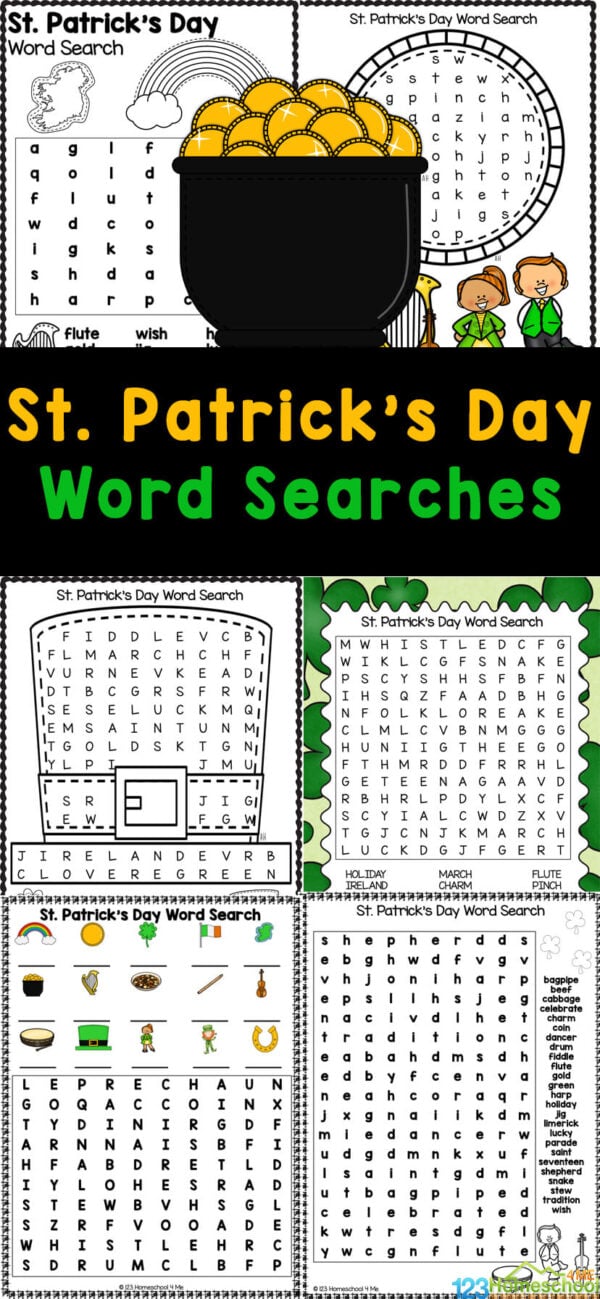 🍀 St Patricks Day Word Searches - Free Activity Sheets
