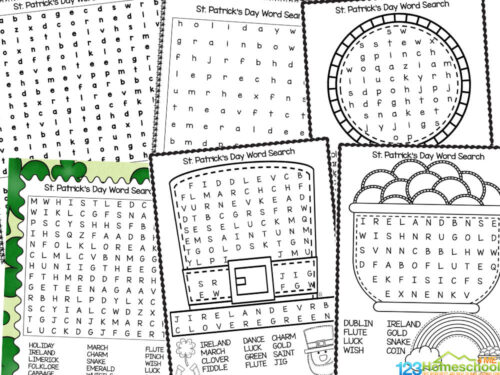🍀 St Patricks Day Word Searches - Free Activity Sheets