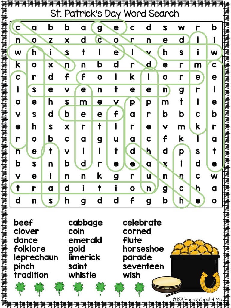 🍀 St Patricks Day Word Searches - Free Activity Sheets