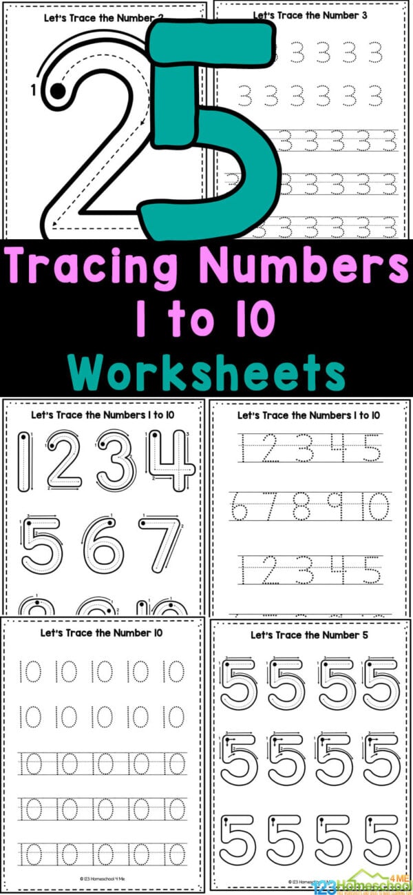 FREE Printable Tracing and Writing Numbers 1 to 10 Worksheets