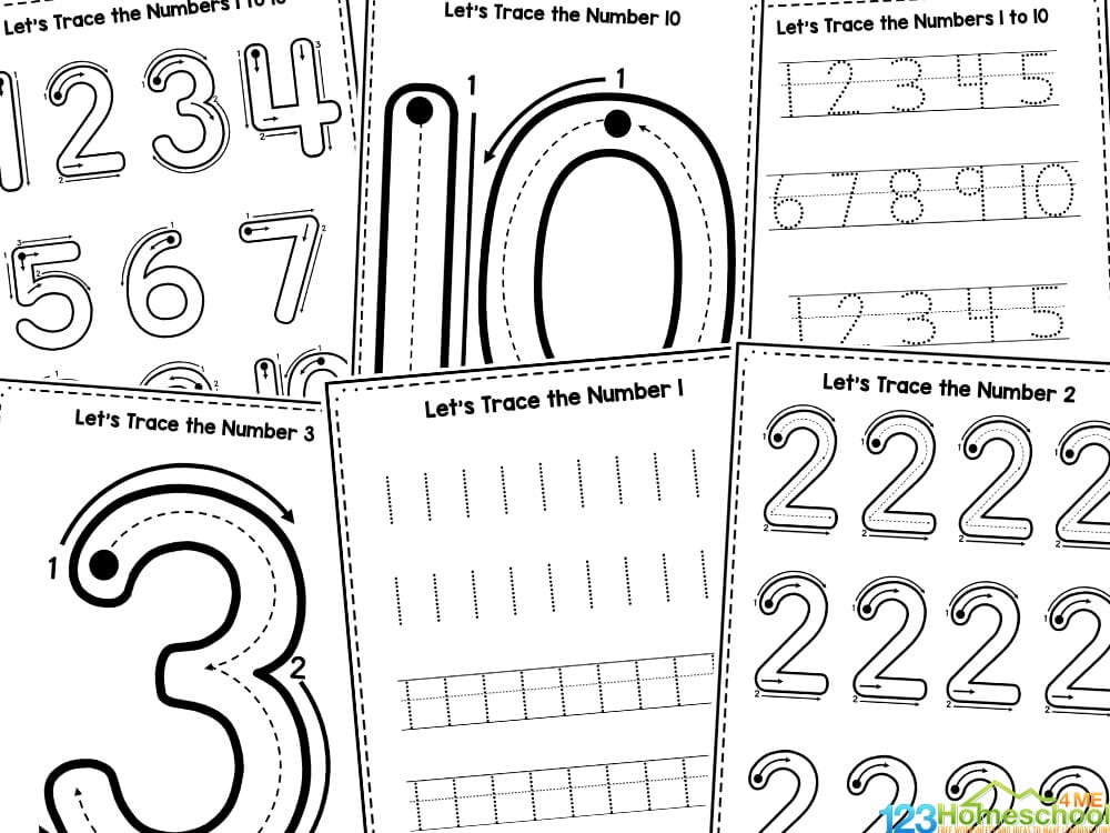 FREE Printable Tracing and Writing Numbers 1 to 10 Worksheets
