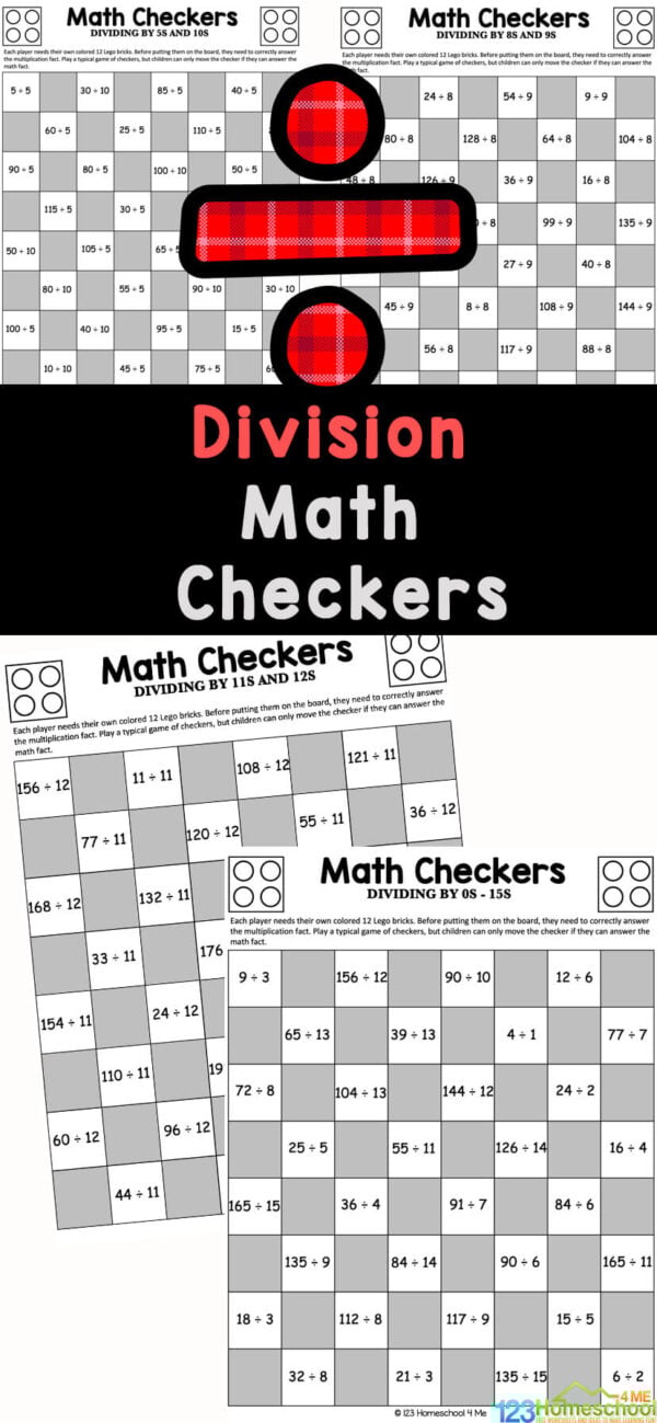 FREE Printable Division Cool Math Games Checkers