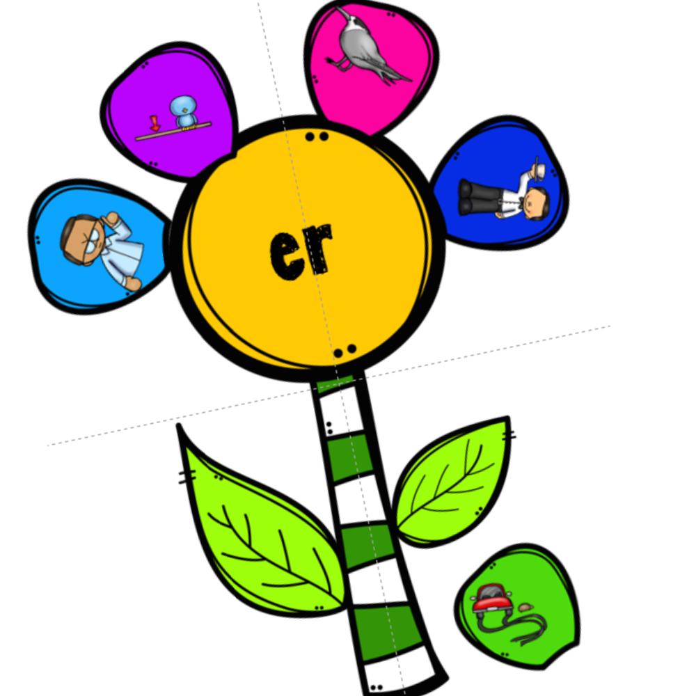 Build-a-Flower - FREE Printable R-Controlled Vowels Activity