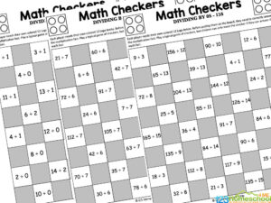 FREE Printable Division Cool Math Games Checkers