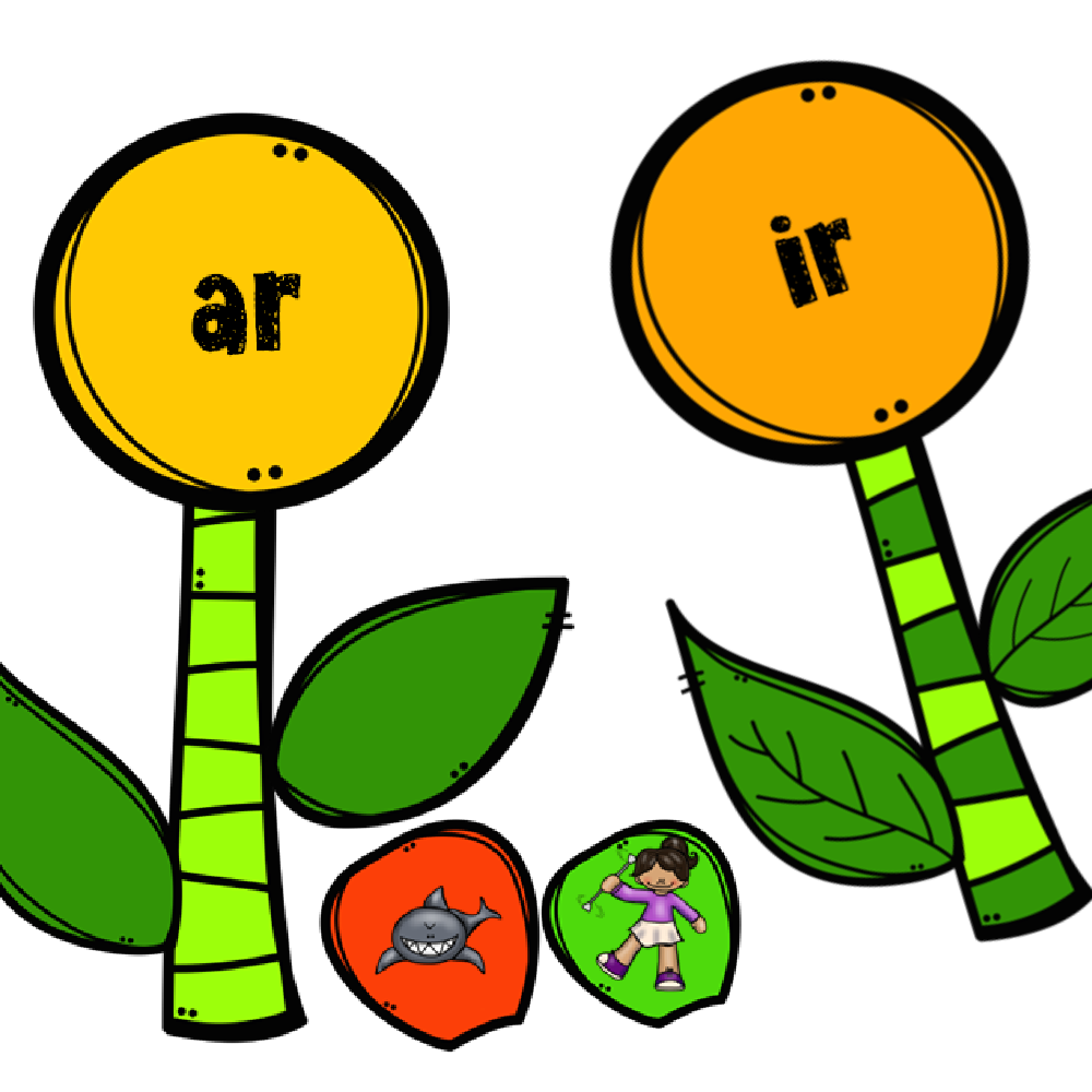 Build-a-Flower - FREE Printable R-Controlled Vowels Activity