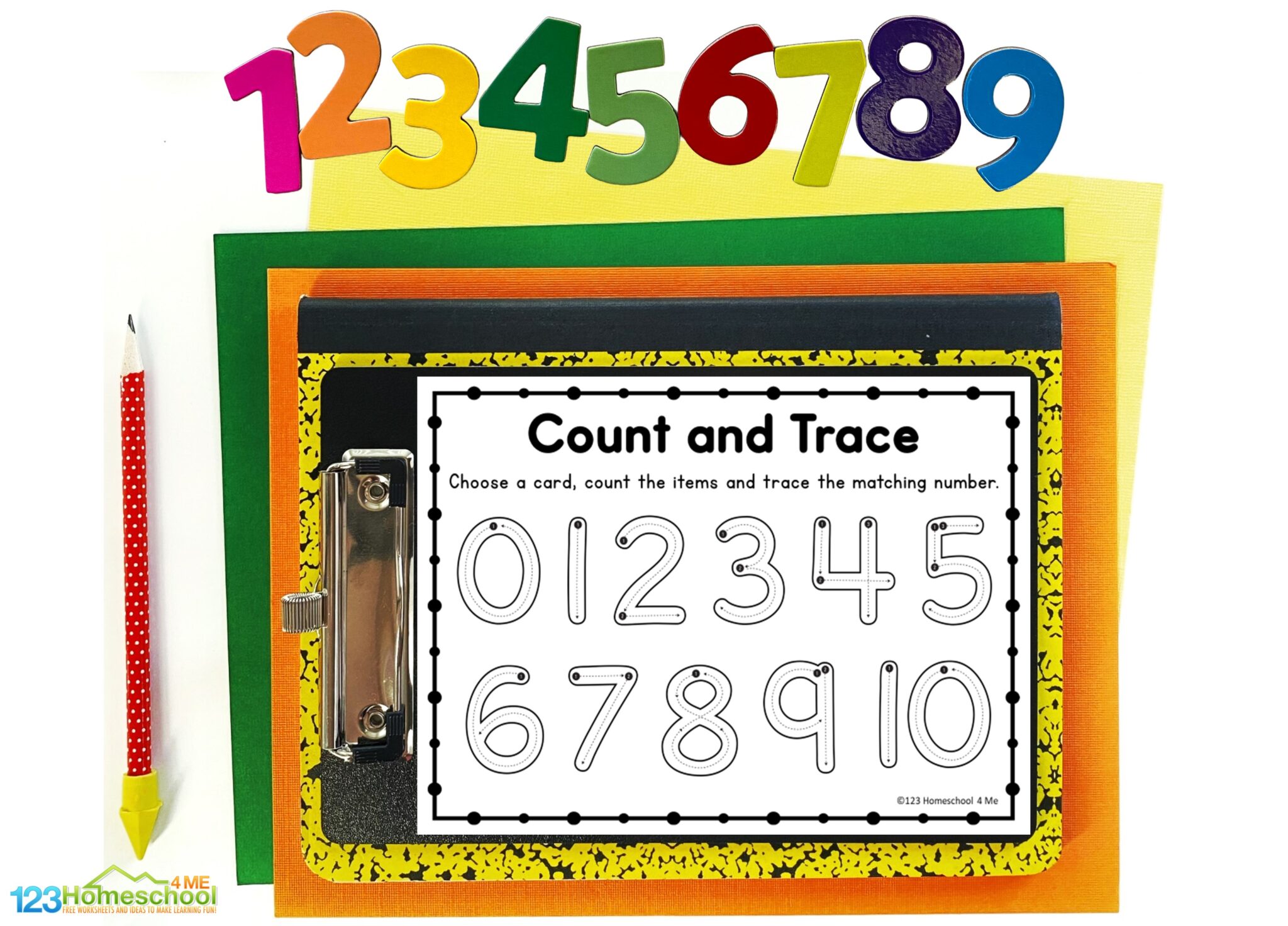 Count and Trace - Practice Writing Numbers 1-10