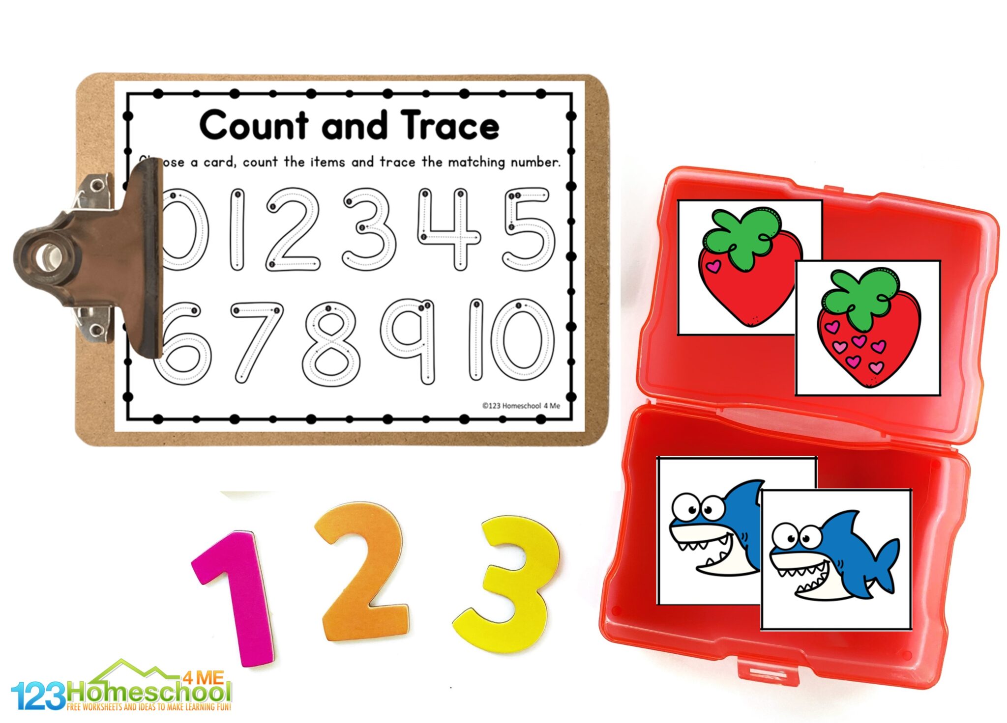 Count and Trace - Practice Writing Numbers 1-10