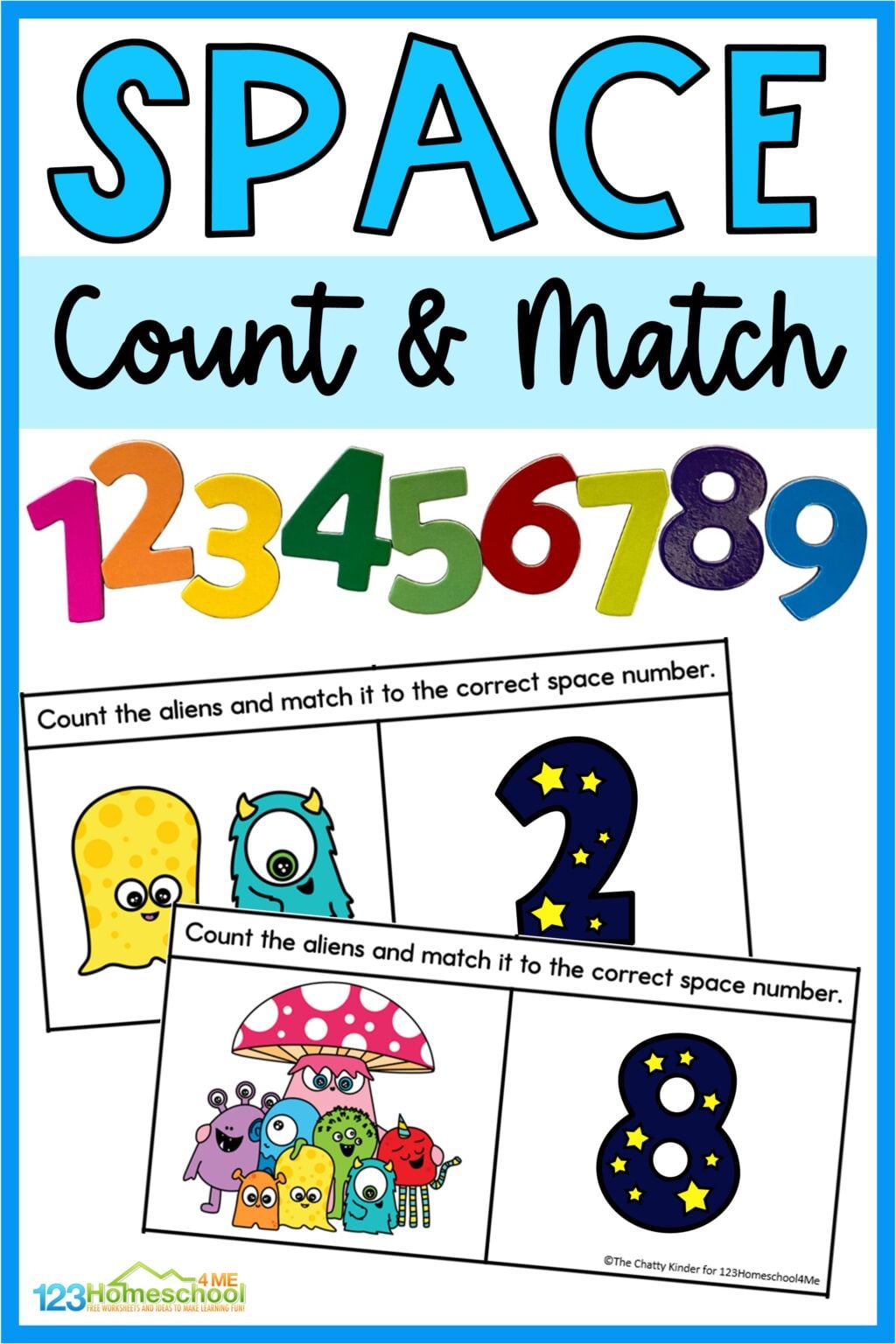 Space Aliens Printable Counting Activity for Preschoolers