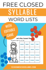 330 Closed Syllable Words & Lists (Free Printable)