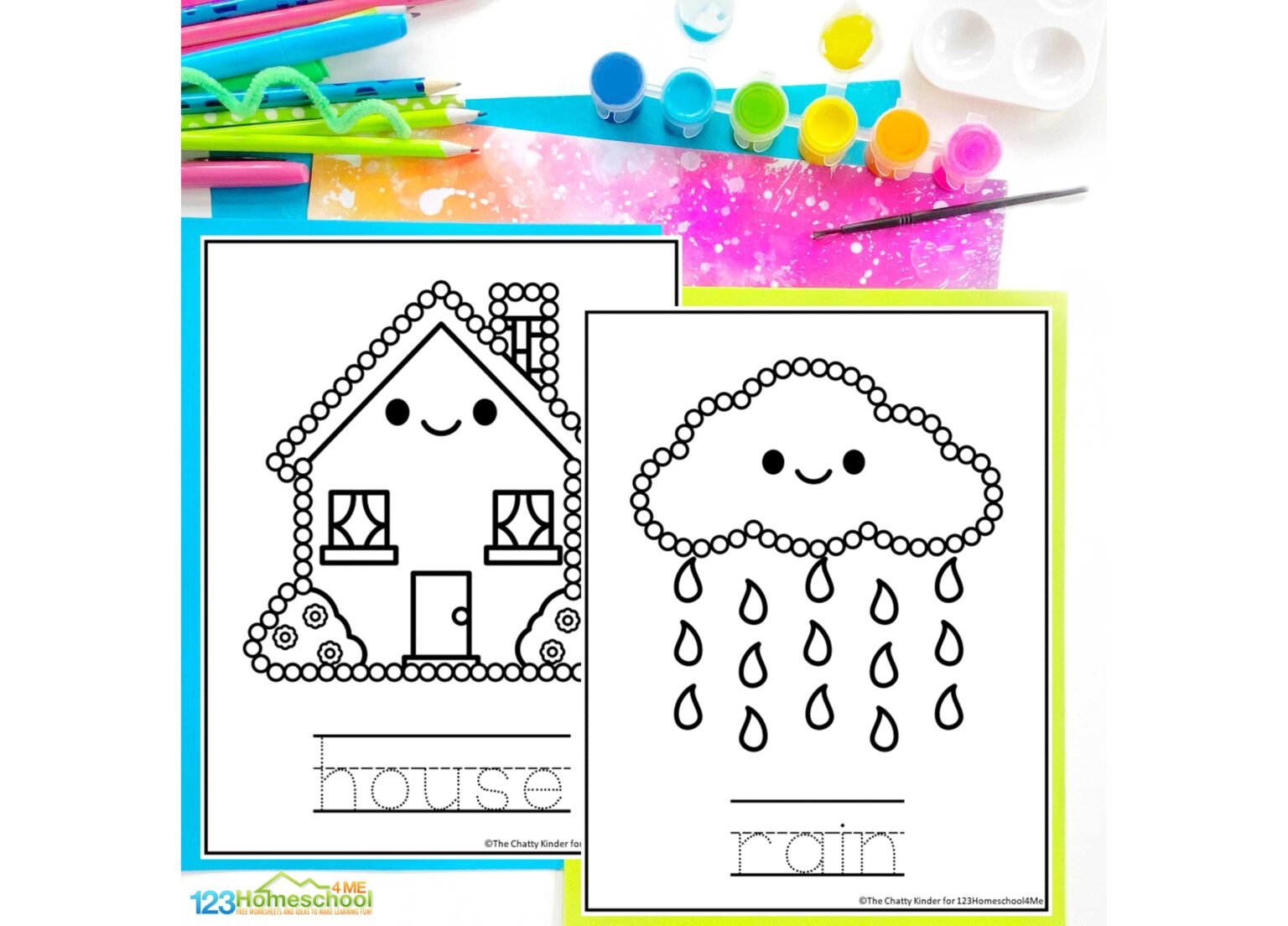 Alphabet Q-Tip Painting with FREE Dot Painting Printable Template