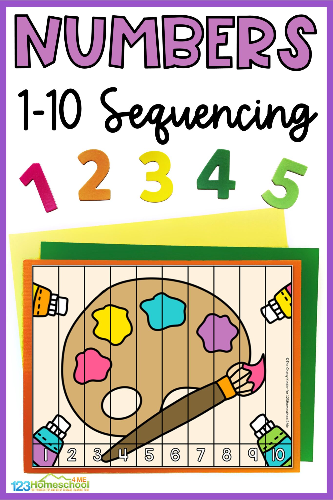 FREE Back to School Sequencing Numbers 1-10 Printable Puzzles