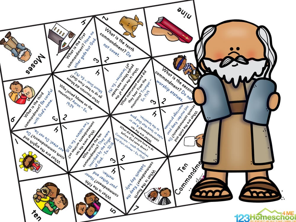 FREE Printable 10 Commandments Cootie Catcher Activity for Kids