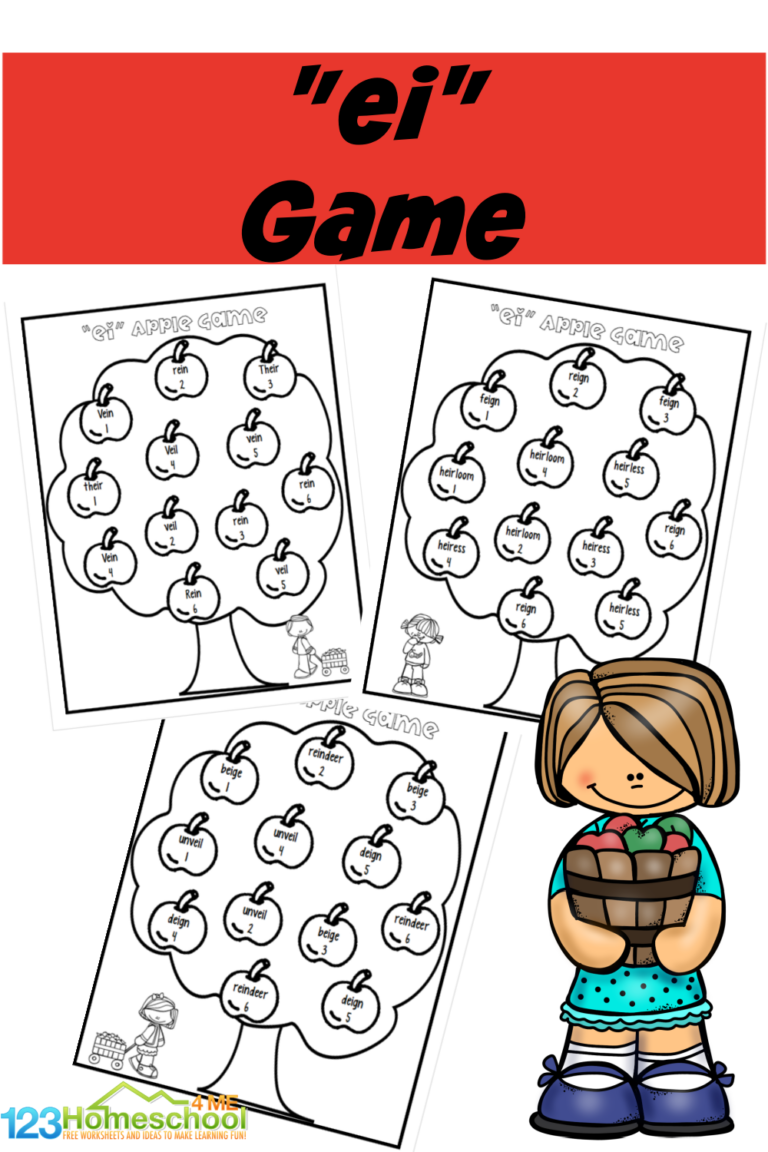 Apple Long A Sound Game with ei Vowel Team