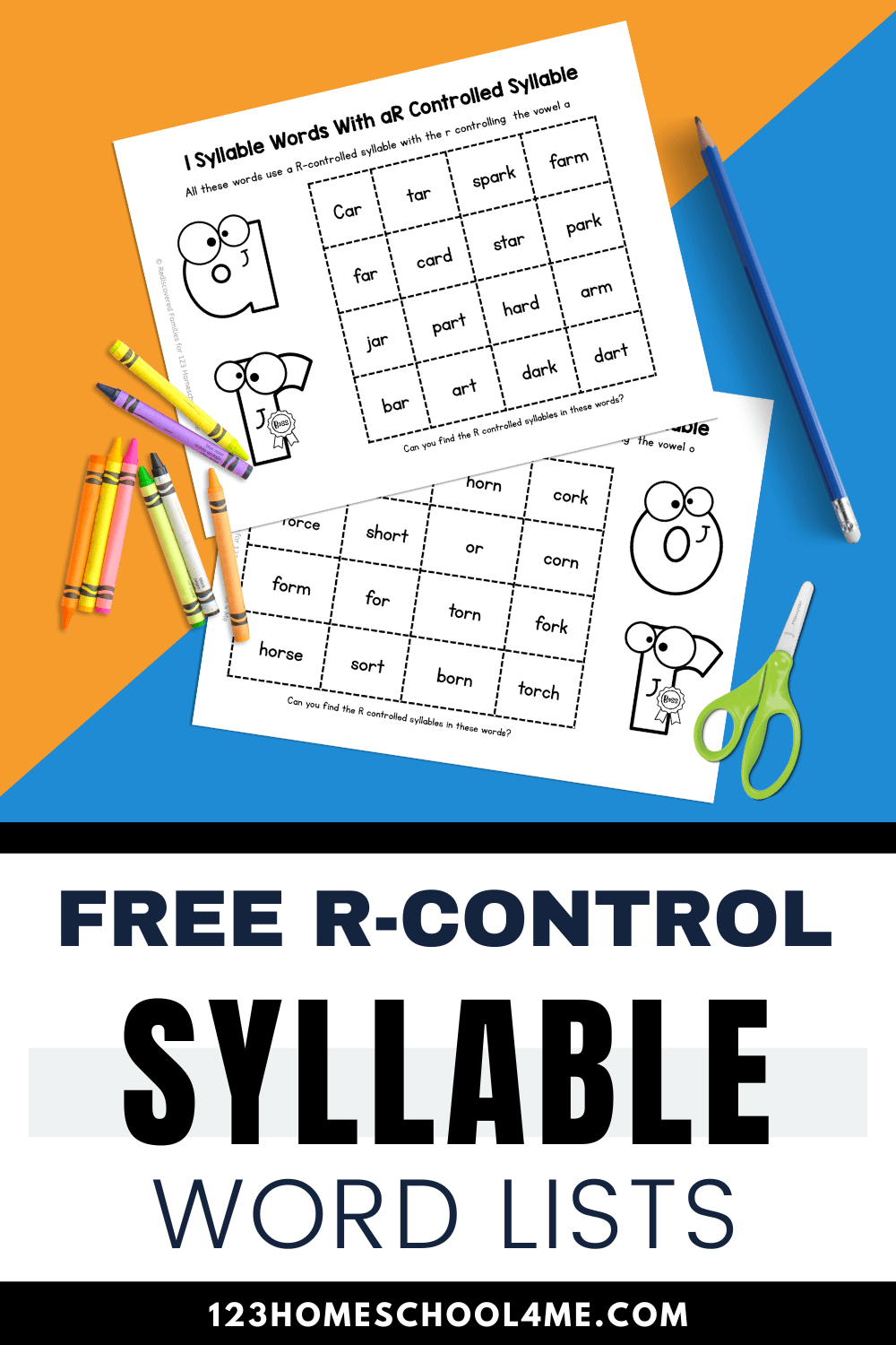 R-Controlled Syllable Word Lists (Free Printable)