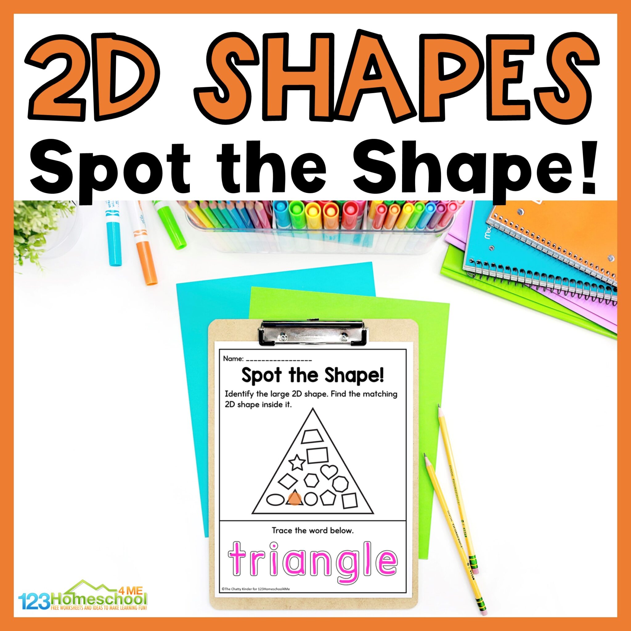 Spot the Shape - FREE Printable 2d Shape Worksheets