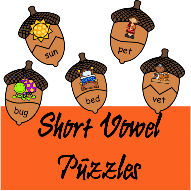 FREE Printable Acorn Long and Short Vowels - Phonics Game for Kids