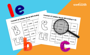 Consonant-LE Syllable Word Lists (Free Printable)