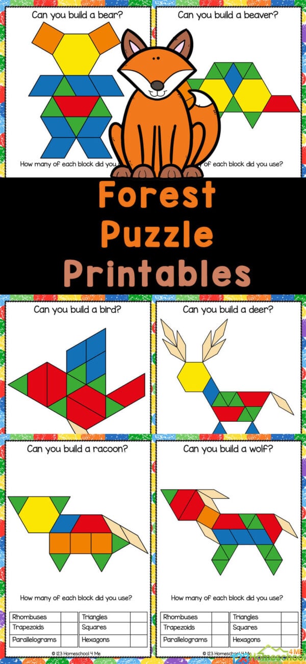 FREE Printable Forest Pattern Block Mats Templates - Shapes Activity!