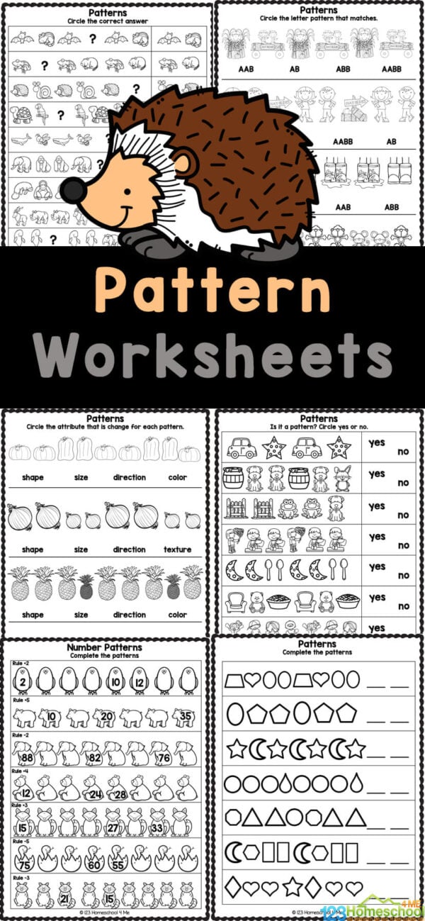 Pattern Sheets for Preschoolers - Free Preschool Math Worksheets