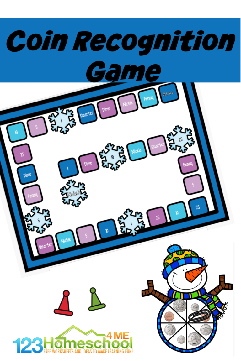 FREE Printable Winter Coin Recognition Game