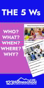 5 W Questions - Who What When Where Why Worksheets