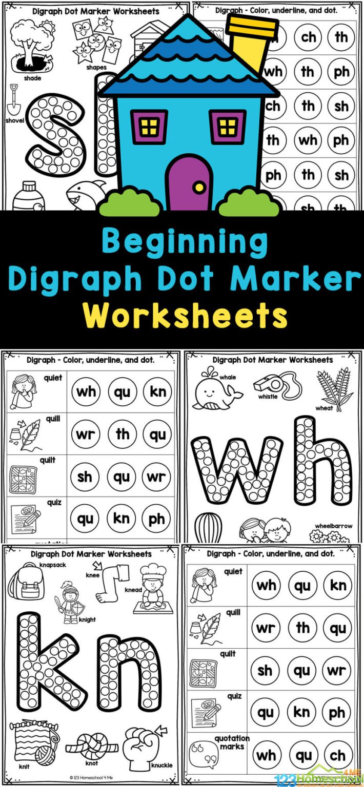 FREE Printable Consonant Digraphs Ch, Sh and Th Worksheets
