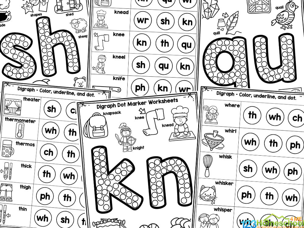 Free Printable Beginning Consonant Digraphs Worksheets