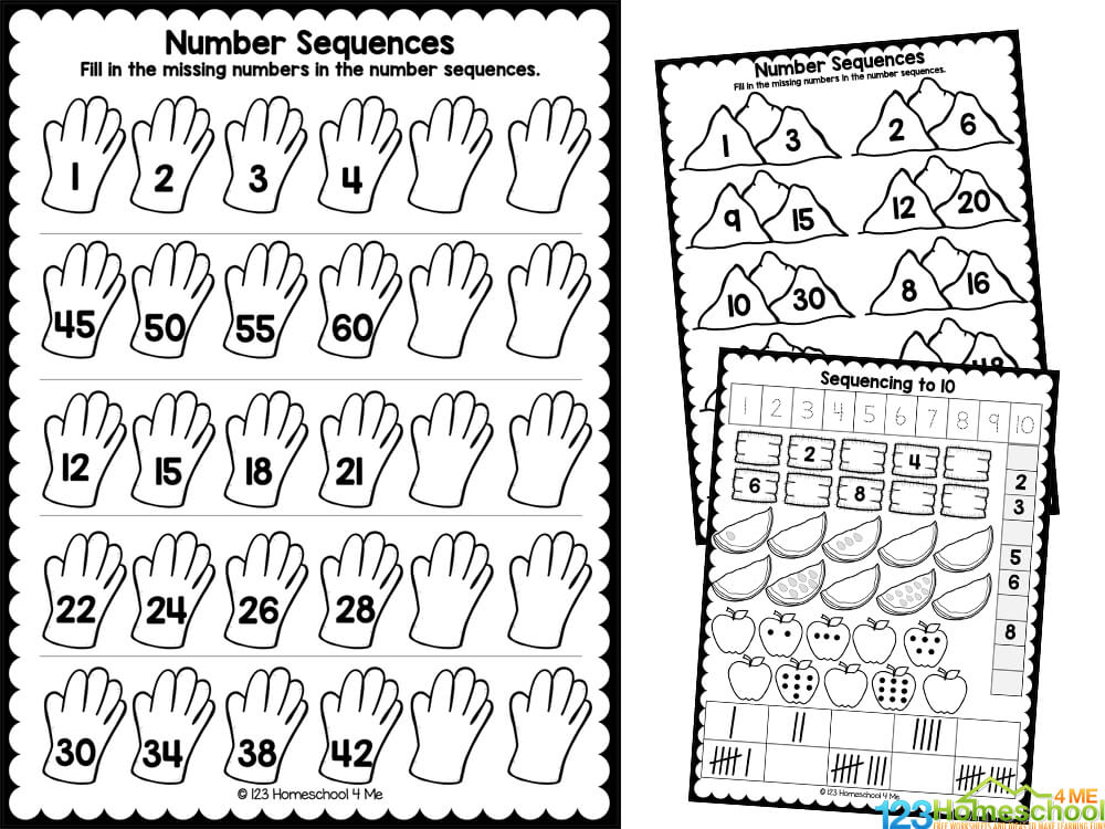 Free Number Sequencing Worksheets For Kindergarten