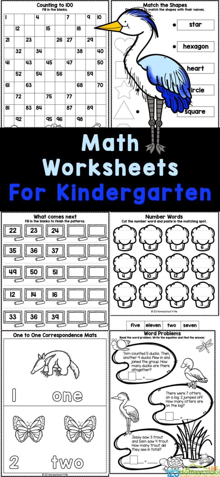 ️ FREE Printable Kindergarten Math Worksheets