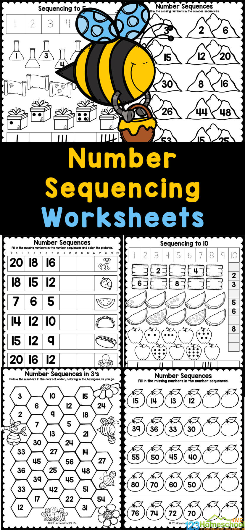 Free Number Sequencing Worksheets For Kindergarten