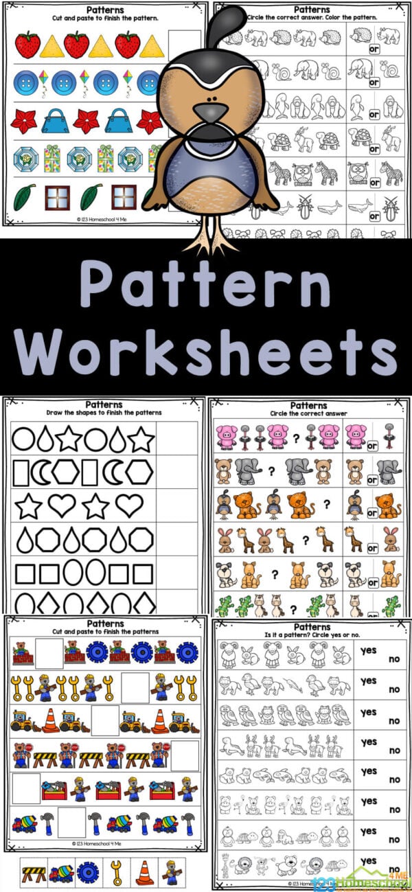 FREE Printable Animal Pattern Worksheets for Kindergarten