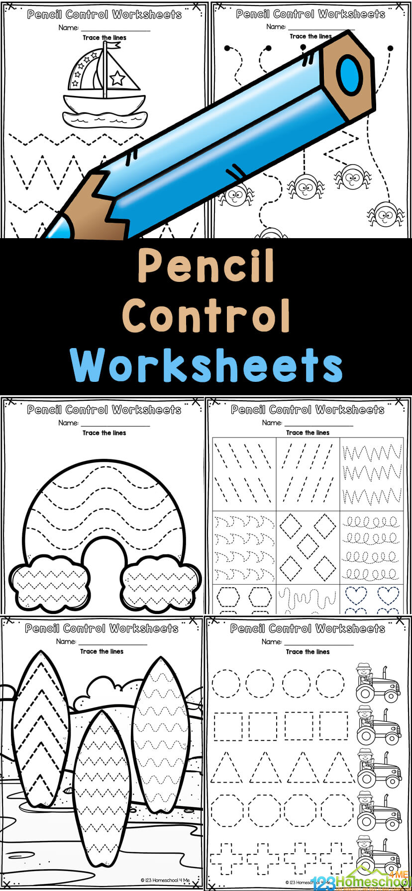 Free Pencil Control Worksheets For Kids: 20+ Printable Pages
