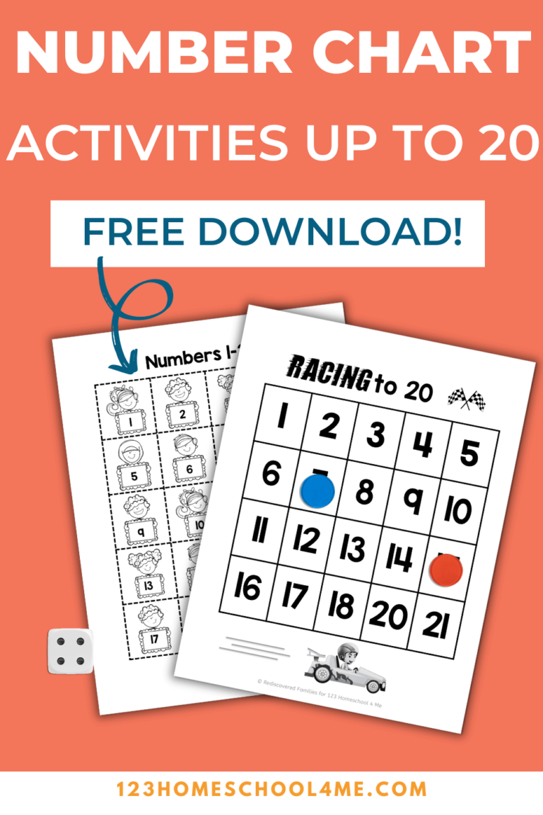 Free 1-20 Number Chart Activities and Games For Young Learners