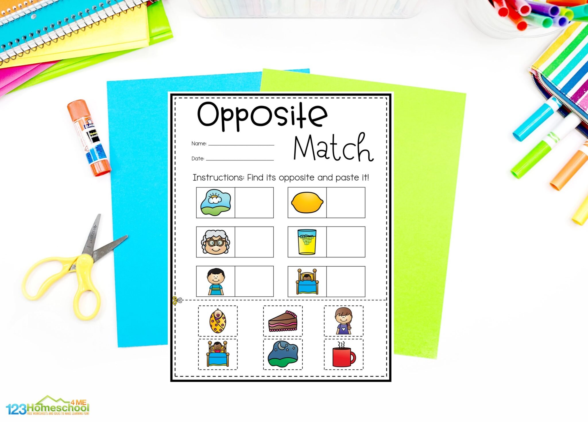 FREE Opposites Worksheets and Activity for Preschool and Kindergarten
